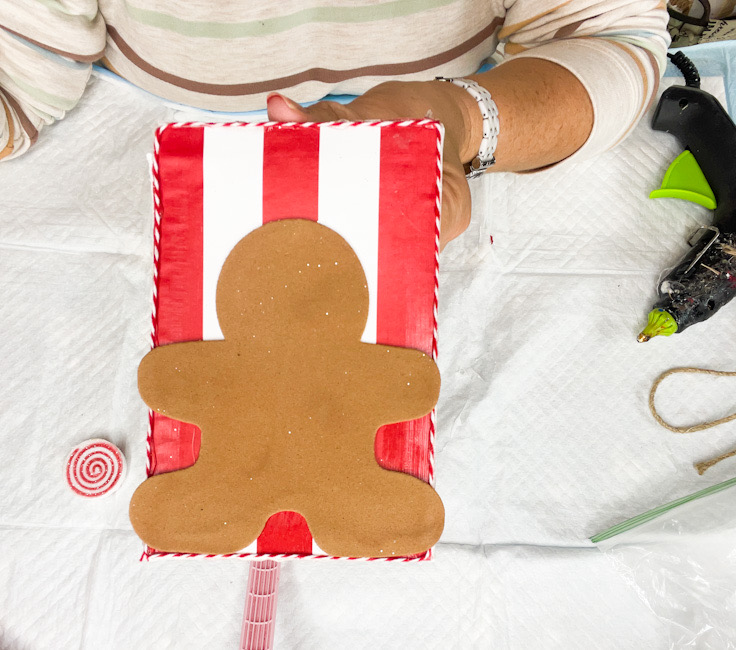 Dollar Tree Gingerbread Man Sign - Create Make Decorate with Nikki