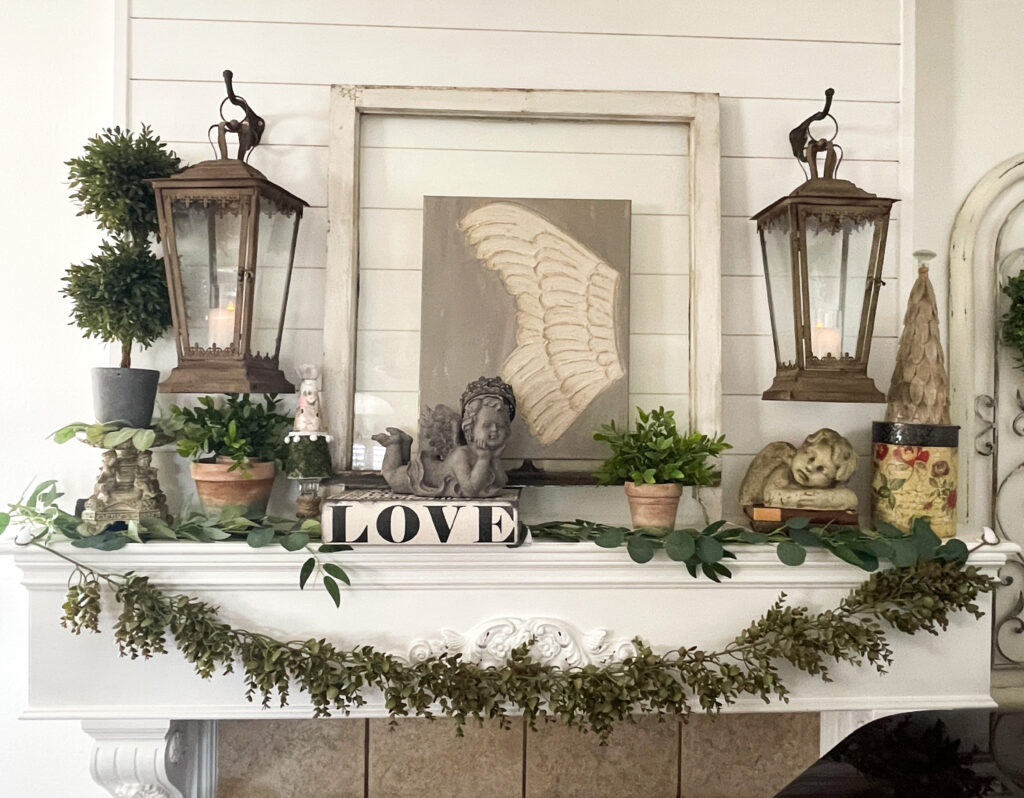 Angel Inspired Vintage Mantel - Create Make Decorate with Nikki