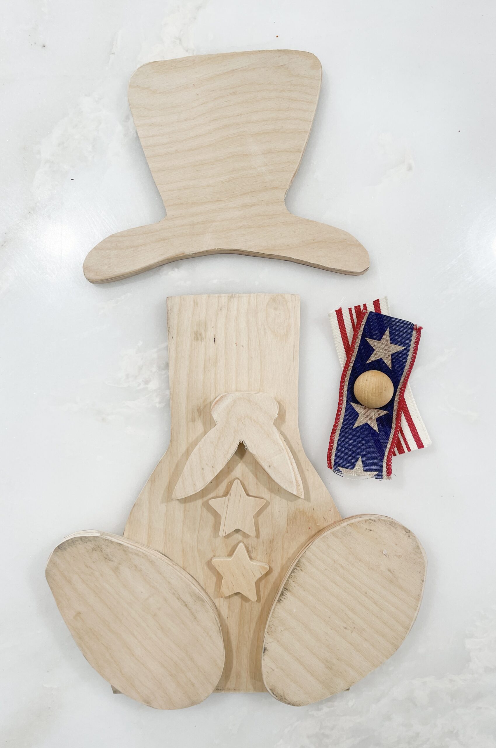 Uncle Sam Unfinished Wood Craft Kit - Create Make Decorate with Nikki